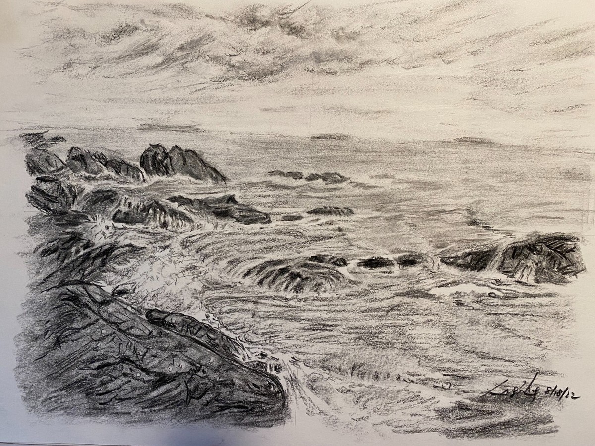 Waves Pencil Drawing