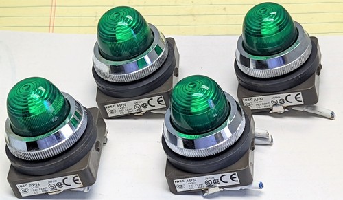 (4) Green Dome LED Pilot Lights Idec Corporation APN-199 Pilot Lights ...