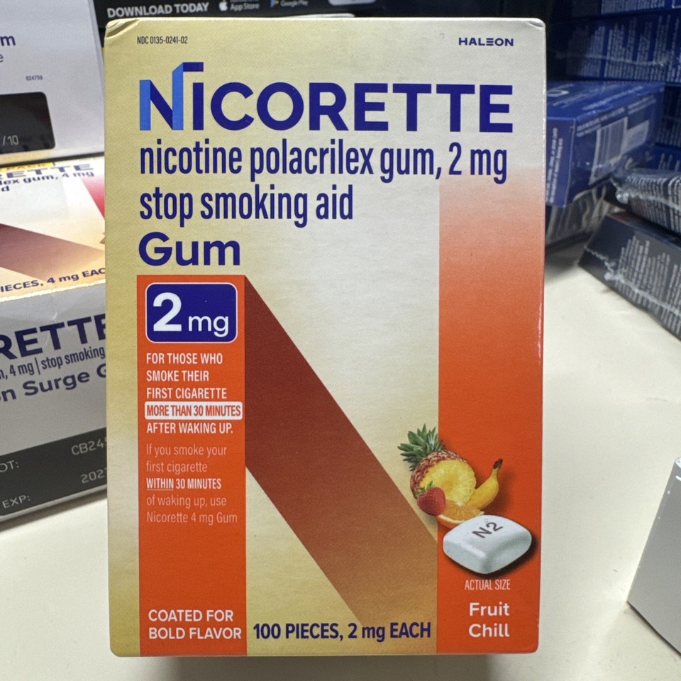 Nicorette Fruit Chill 2mg Gum - 100 Count Exp 2/27 307667857504 | eBay