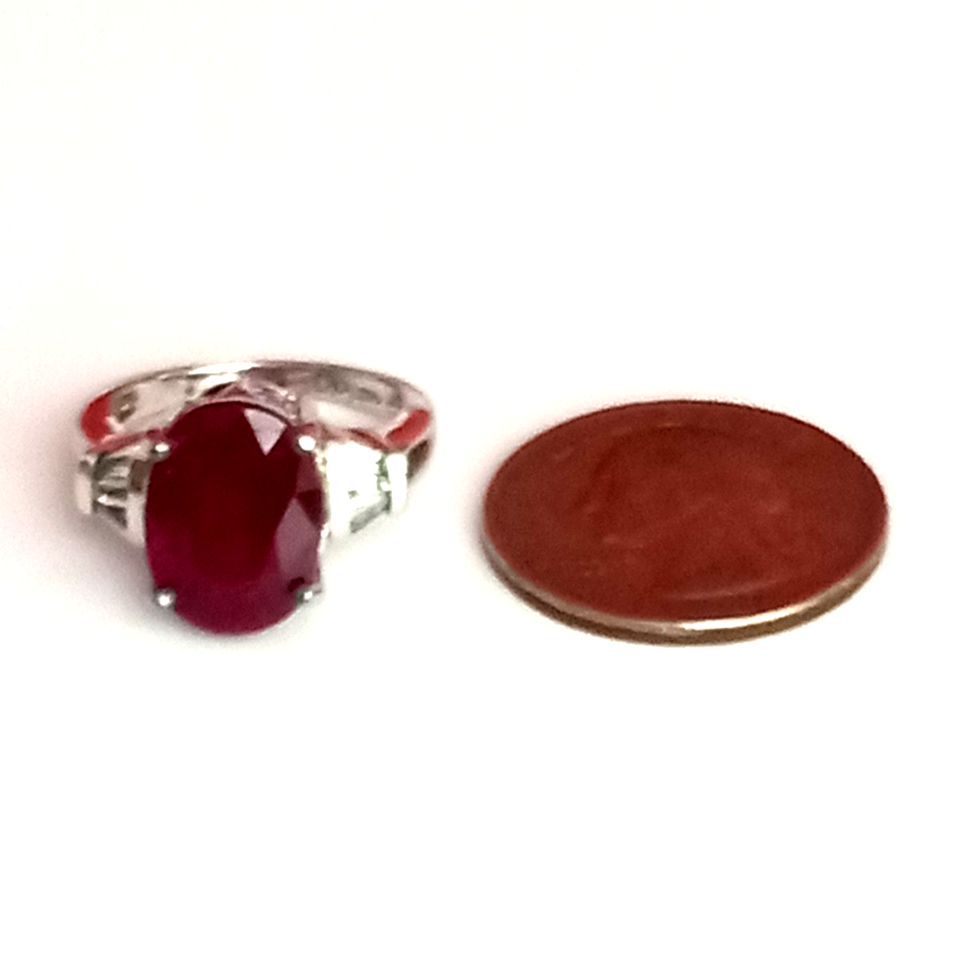 9.05ct Niassa Ruby White Zircon Ring in Platinum Over Sterling Silver ...