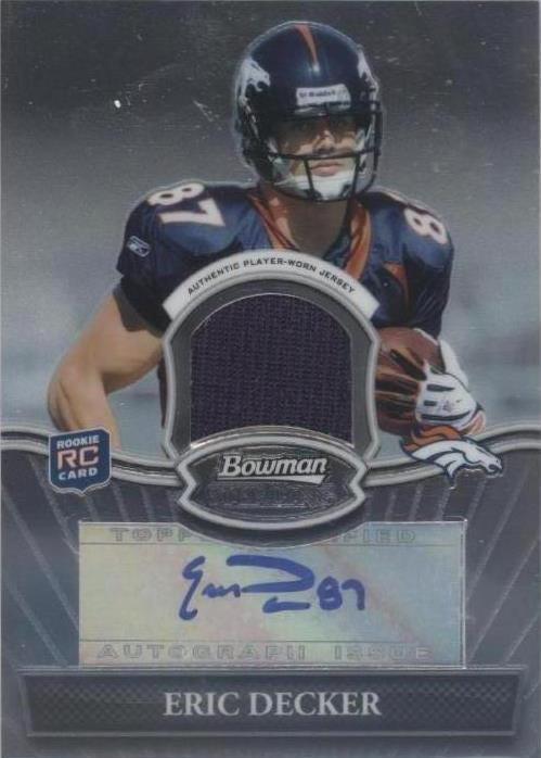 2010 Bowman Sterling - Autograph Relics Eric Decker #BSAR-ED (AU, MEM ...