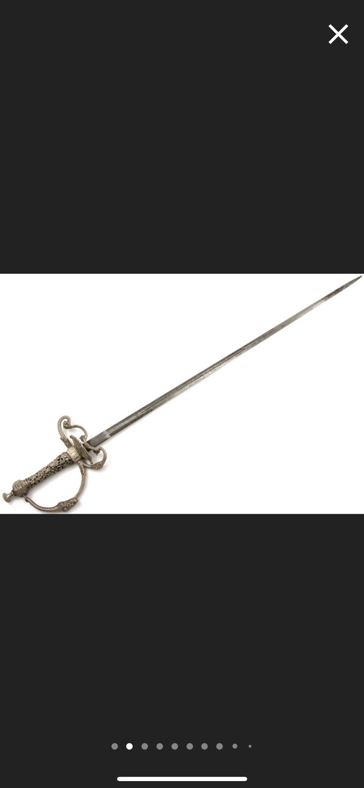 Antique German 19Century Rapier Sword Engraved blade & Silver hilt Mega ...