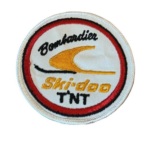 Vintage Sew On Snowmobile Patch Yellow Bombardier Ski-doo TNT | eBay