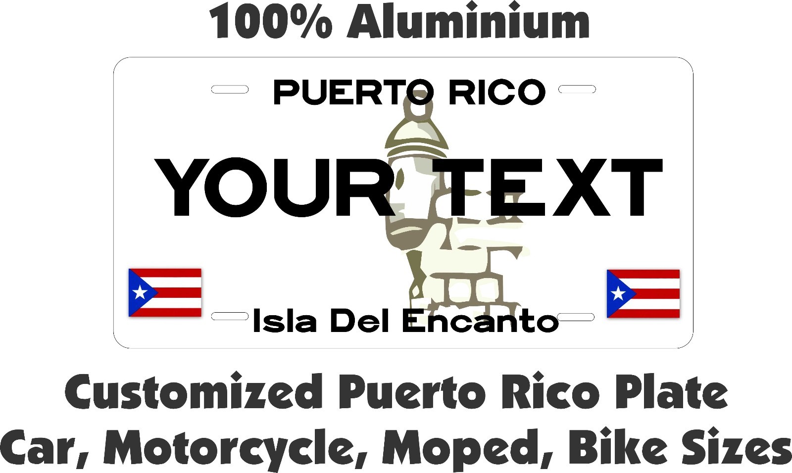 Puerto Rico Tag License Plate Personalized Custom Auto Car Bike ...