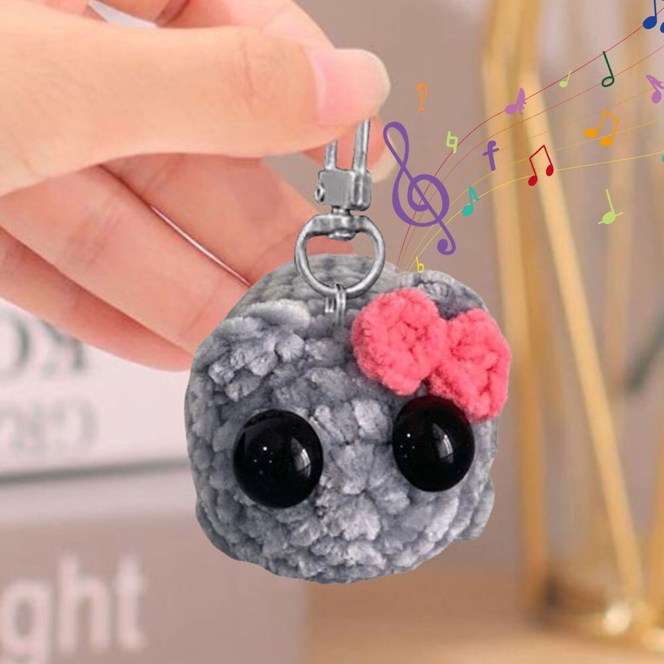 Sad Hamster Keychain Cute Knitted Sad Hamster Doll Bow Tie Hamster ...