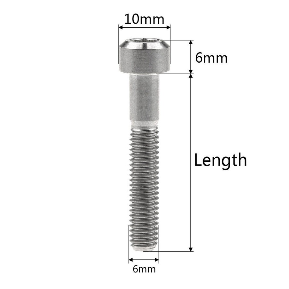 M6x20 35mm Titanium Ti Hex Screw Inner Chamfer Column Head Motorcycle ...