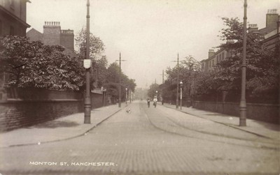 MONTON STREET, HULME, MANCHESTER, OLD REAL PHOTO POSTCARD (ref 5965/W9 ...