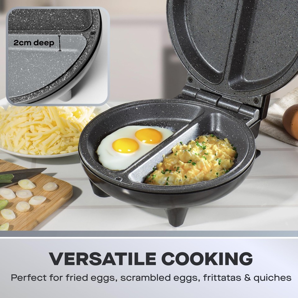 Daewoo Deep Fill Omelette Maker Dual Non Stick Plates Electric 750W ...