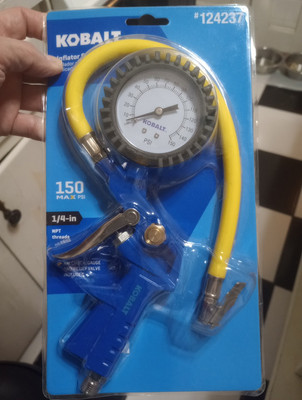 Kobalt Air Compressor Inflator Gun/Gauge - Up To 150 PSI - NIP-FREE ...