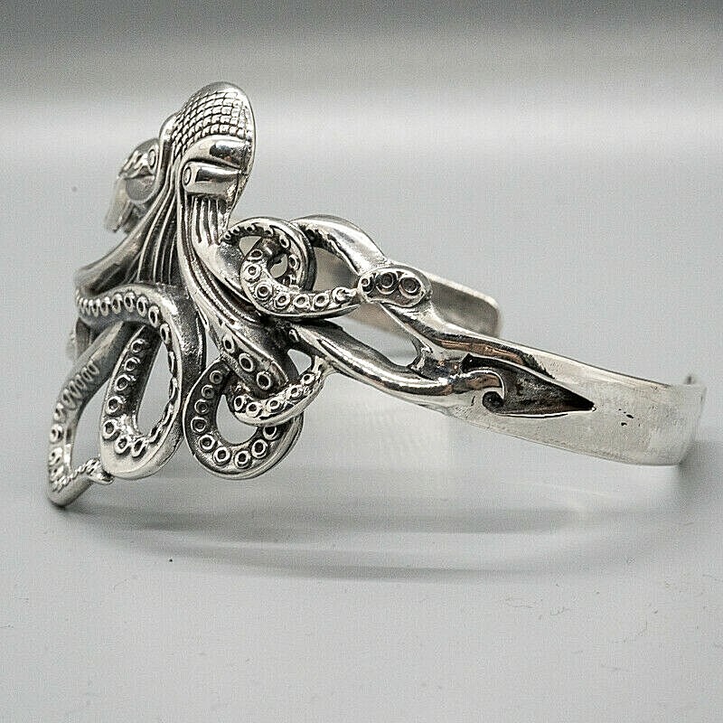 Kraken Sea Monster 925 silver bangle torc celtic Octopus Tentacle ...