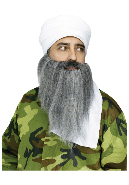 Osama Bin Laden Terrorist White Turban Beard Mustache Instant Costume ...
