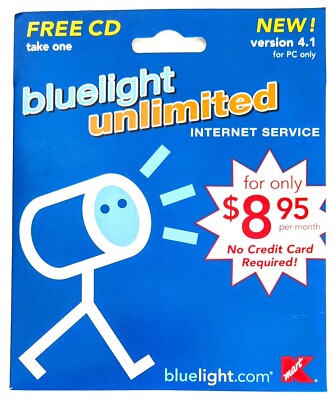 BlueLight KMart Internet Collectible / Install Disc, Vintage ISP Sign ...