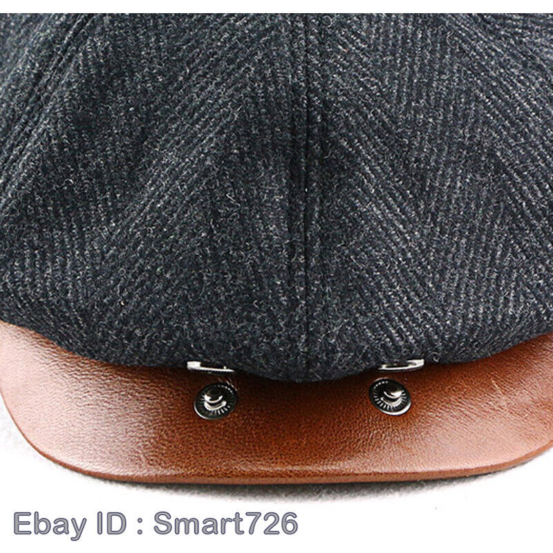 Retro Men's Sheepskin Woolen Octagonal Hat Beret Newsboy Painter Hats ...
