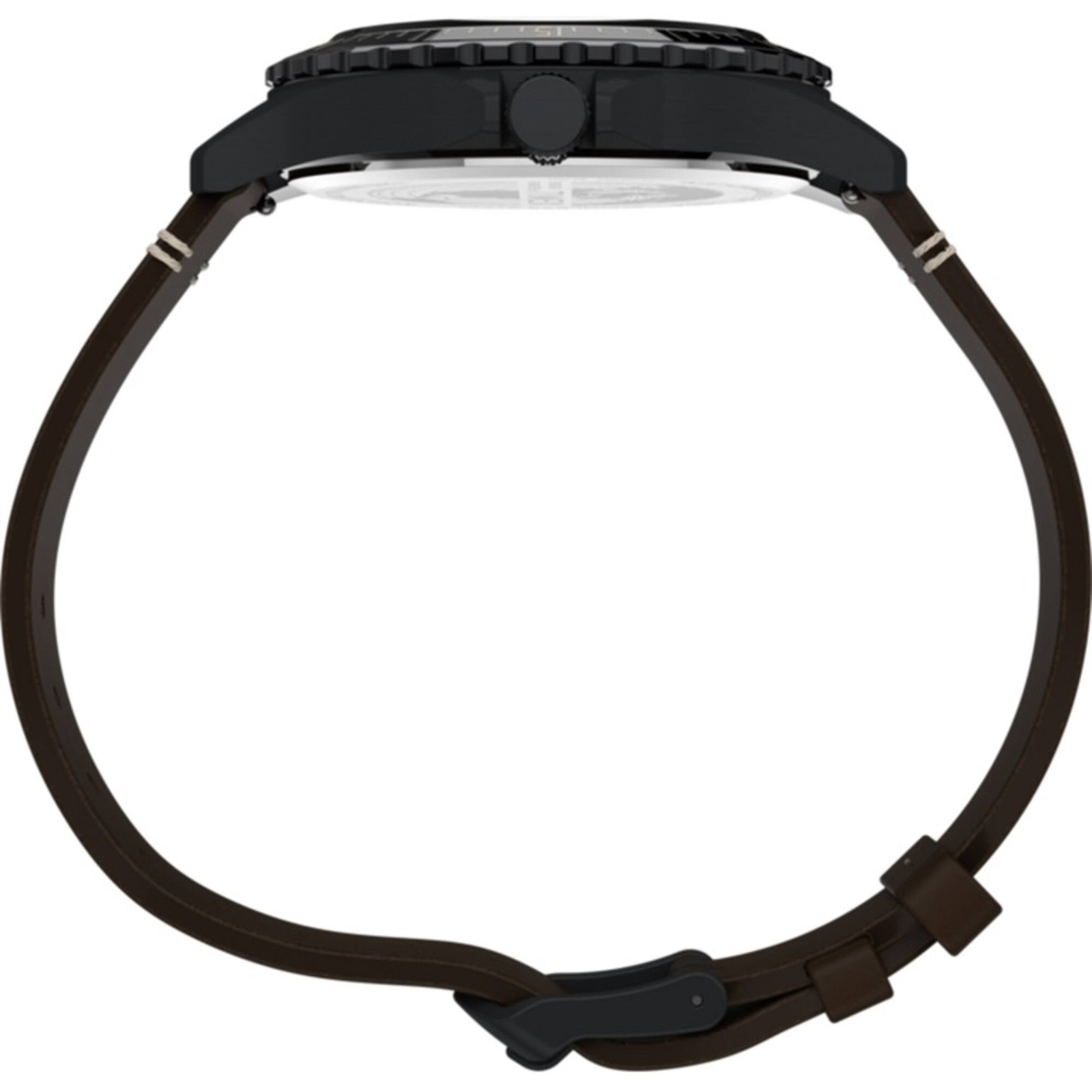 Timex Men's Watch Navi XL Rotating Bezel Black Dial Leather Strap ...