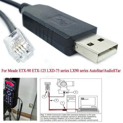 1PCS Telescope to PC Cable(1meter) For Meade 505 ETX127 De☪ ETX-90 D4P6 ...