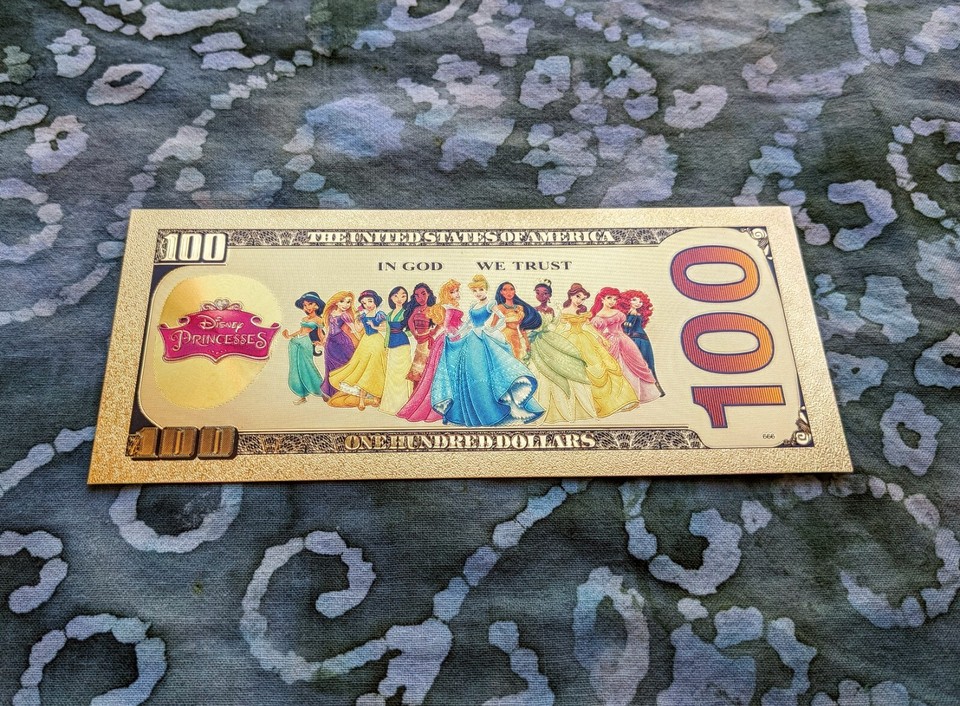9 Piece 24k Gold Foil Plated Disney Princess' Collectible Banknote Set ...