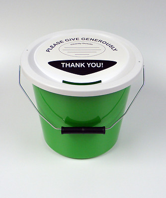 10 Fundraising Charity Money Collection Buckets with Lids, Labels ...
