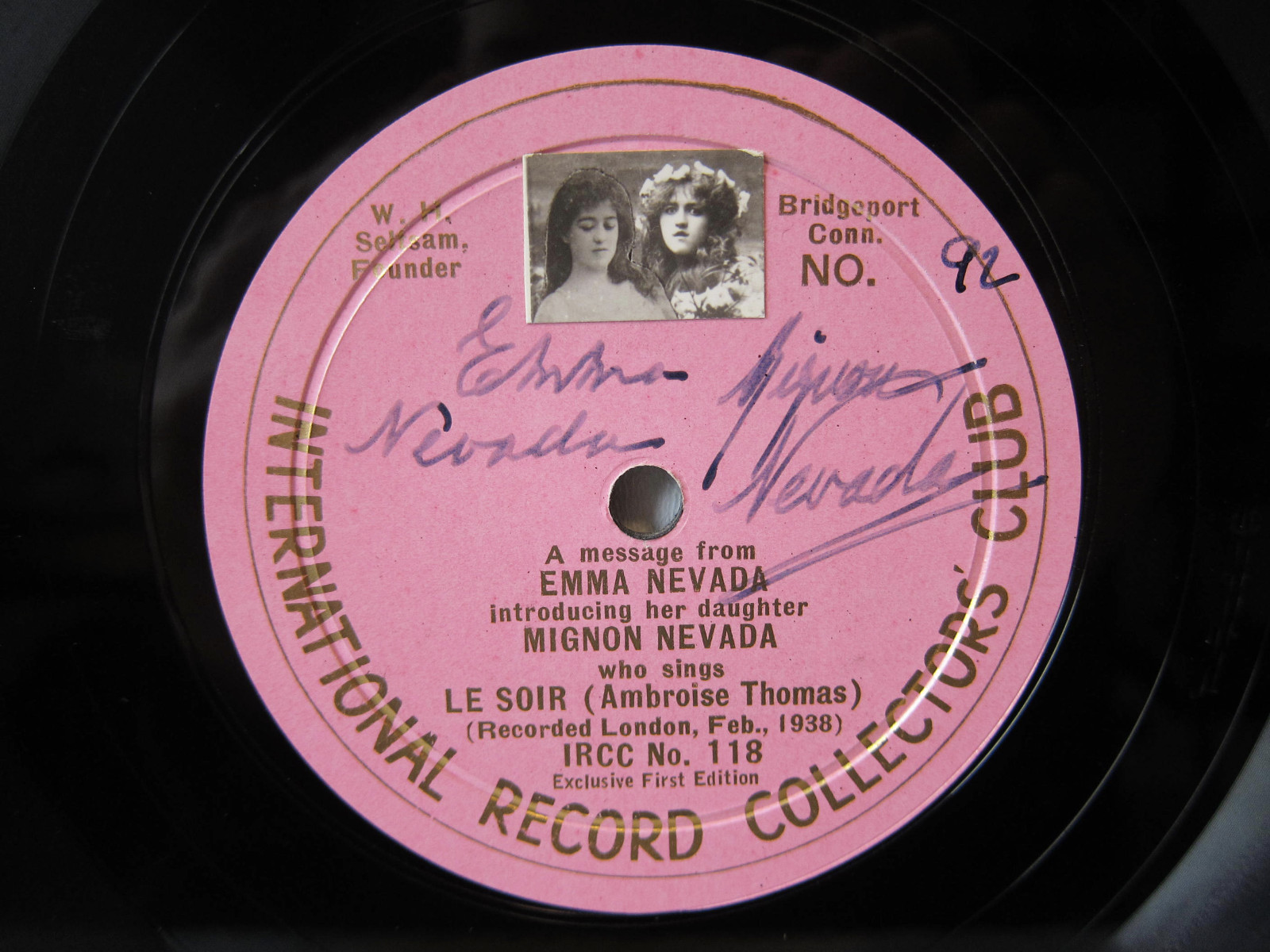 78rpm MIGNON NEVADA sings Le Soir - IRCC SIGNED BY EMMA & MIGNON NEVADA ...