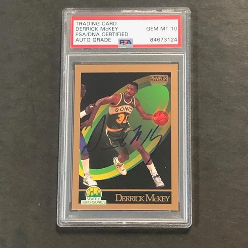 1991-92 SkyBox #270 Derrick McKey Signed Card AUTO PSA Slabbed ...