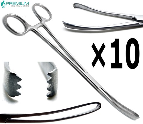 10× Vulsellum Forcep 9" Teeth 4X3 Teale Uterine Surgical Premium ...