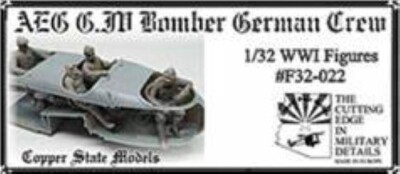 COPPER STATE MODELS CSM F32-022 WWI AEG G.IV BOMBER GERMAN CREW (4 ...