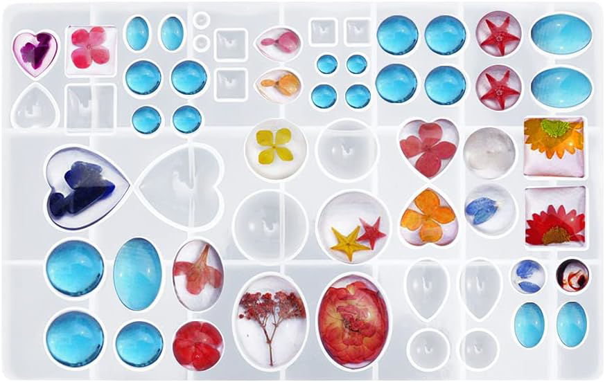 Super Glossy Silicone Mold 58 Cavities for Various Shaped Gems-Round ...