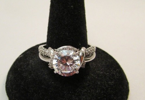 PAJ 925 Sterling Silver Solitaire 10 MM Round CZ Ring Size 9 | eBay