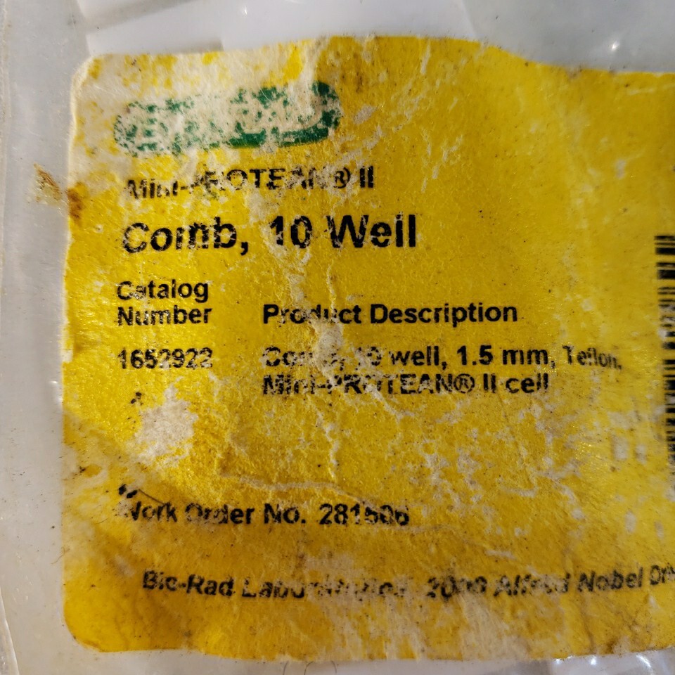 Bio-Rad 1652922 Comb 10 Well 1.5mm Thick Teflon Mini-protean II ...