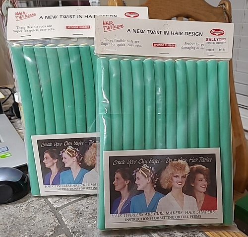 Vtg Flexible Curling Rods Hair Twist Flexi Rods Hair Curlers Set Foam ...