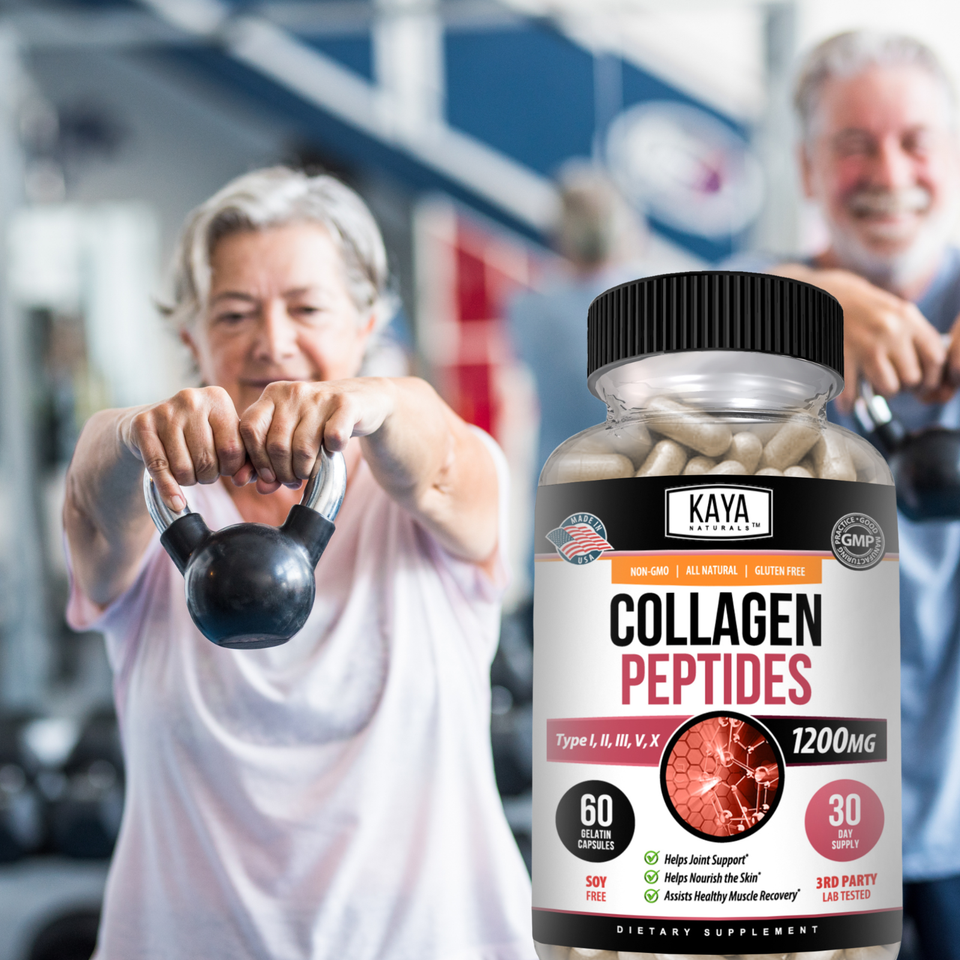 Collagen Peptides Types I, II, III, V, X 1200mg Acido Hialuronico ...