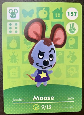 MOOSE Animal Crossing Series 2 Amiibo Card #157 Nintendo | eBay