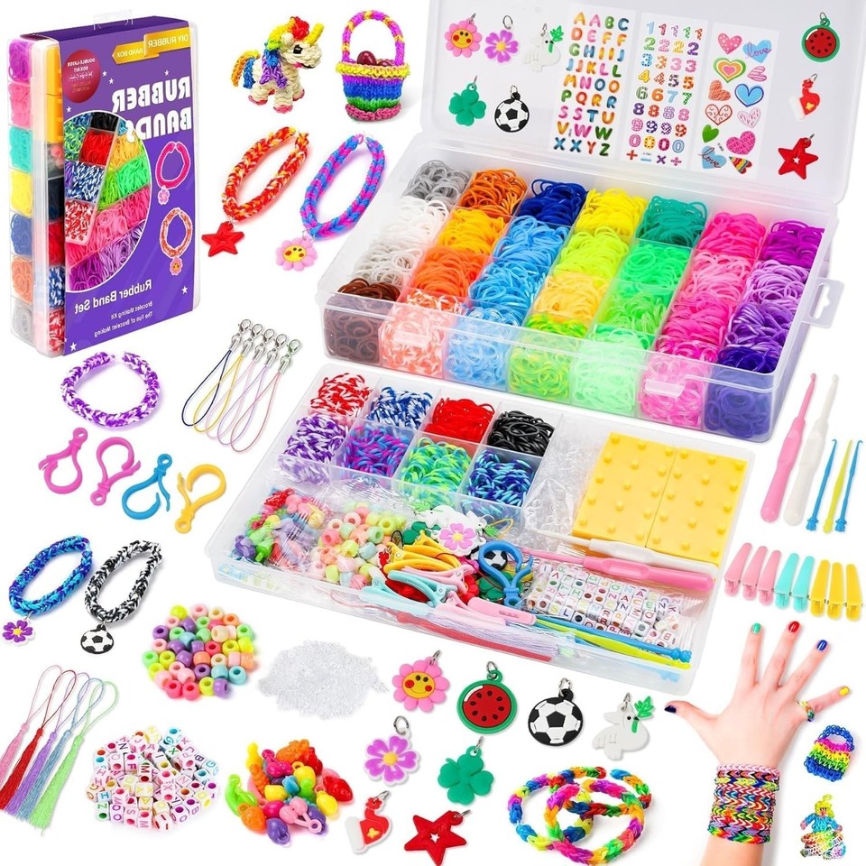 10000+ Piece Rubber Band Bracelet Kit with Storage Box - Ultimate DIY ...
