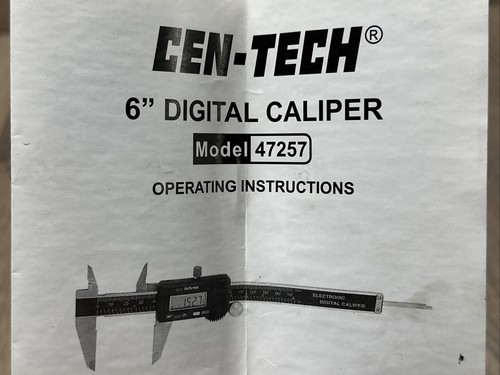 CEN-TECH 6" Digital Dial Caliper ITEM 47257 w/ Hard Case Inch/mm Tested ...