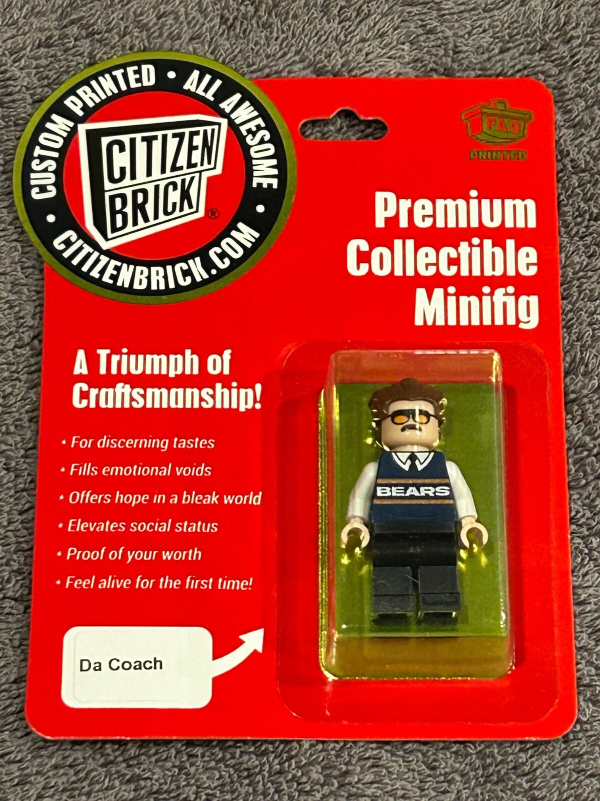 Citizen Brick Da Coach Minifigure Mike Ditka Bears Lego free shipping ...