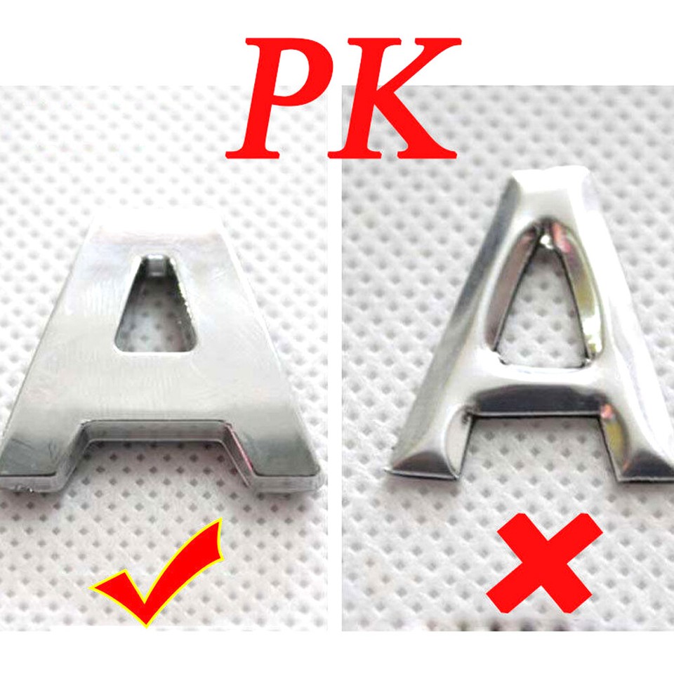 40x 3D Chrome Letter Number Car Auto Body Emblem Badge Decal Sticker ...