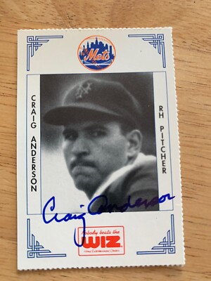 CRAIG ANDERSON SIGNED 1991 NEW YORK METS WIZ SGA BASEBALL CARD #11 ...