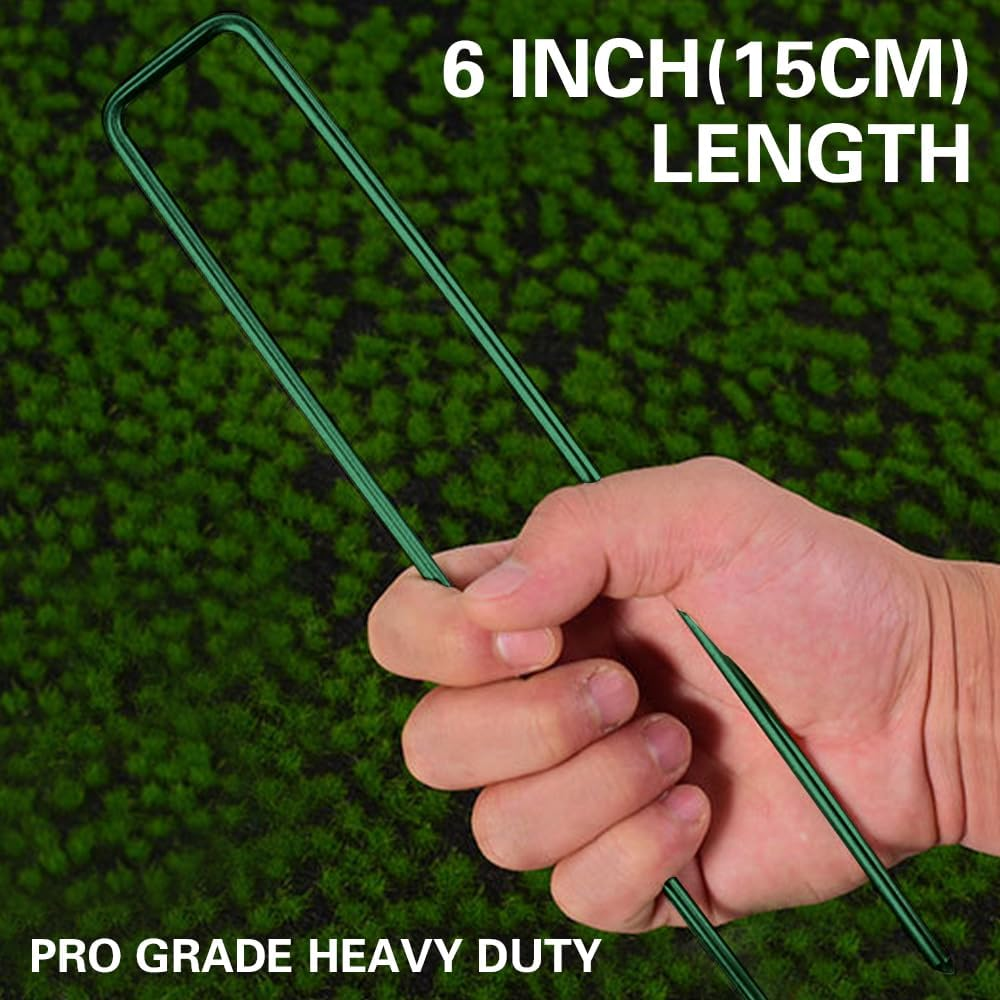 50Pcs Green Landscape Staples 6in Garden Artificial Turf Stakes Staples ...