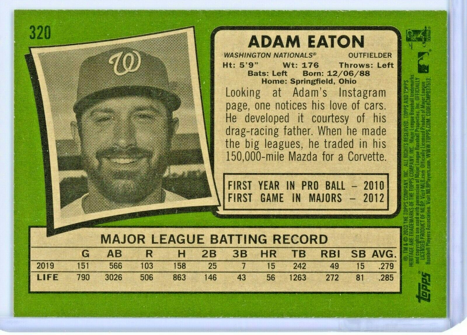 2020 Topps Heritage - #320 Adam Eaton for sale online | eBay