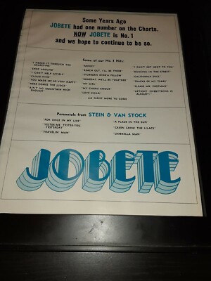 Jobete Music Publishing Rare Original Promo Poster Ad Framed! | eBay