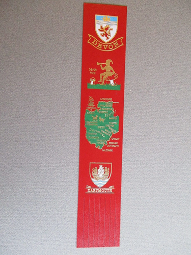 Leather BOOKMARK DARTMOUTH Devon Lucky Pixie Map RED Unused | eBay
