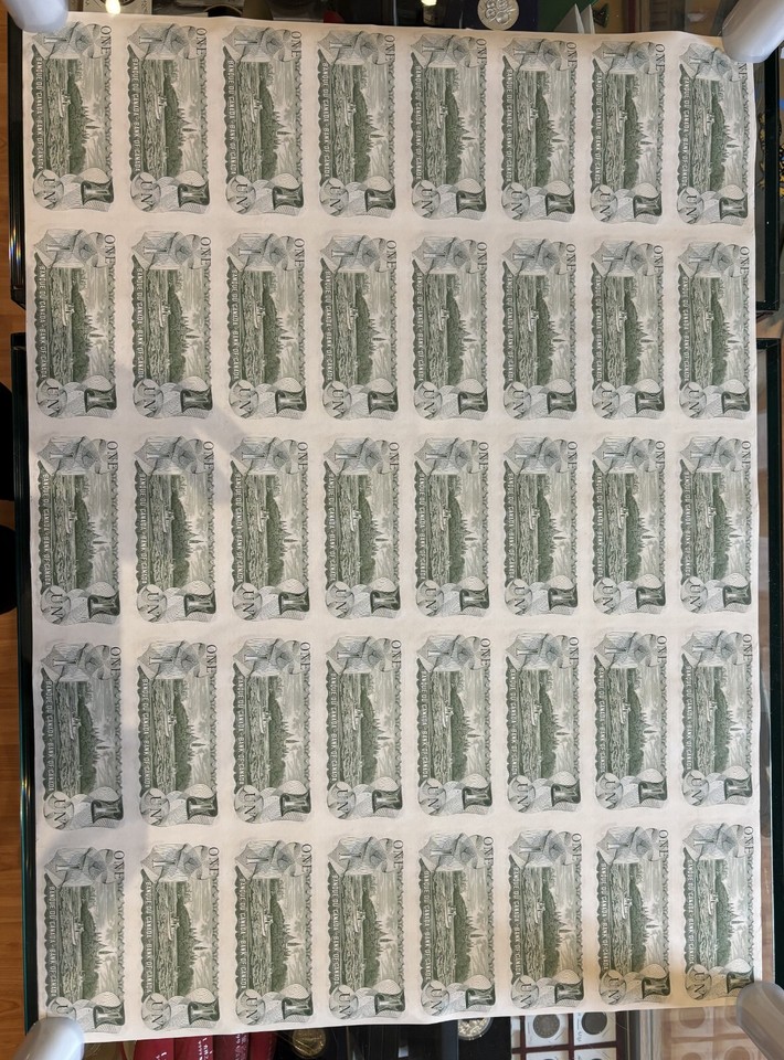 1973 Bank of Canada $1 Uncut Sheet of One Dollar Banknotes Mint Crisp ...