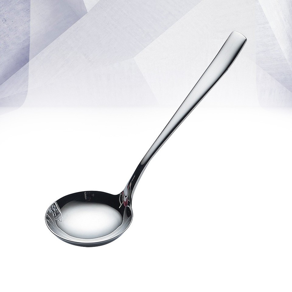 Thicken 304 Stainless Steel Soup Spoon Round Large Hot Pot Spoon Long ...