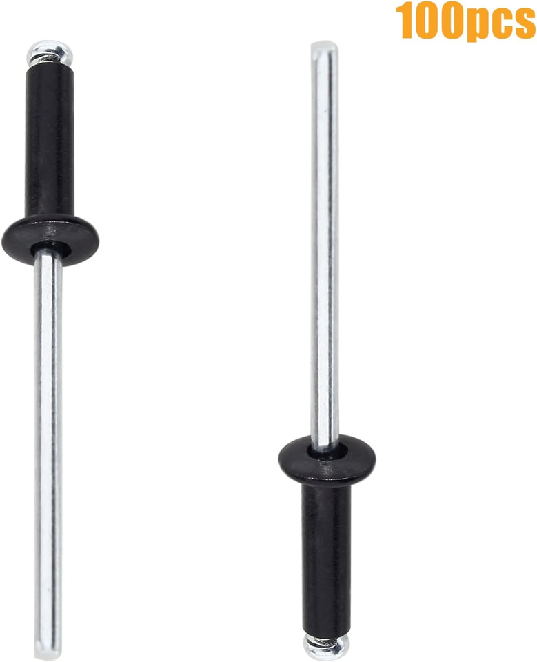 1/8 X 1/2 Inch Pop Rivets Kit Aluminum Rivets Kit,100Pcs Black Blind ...