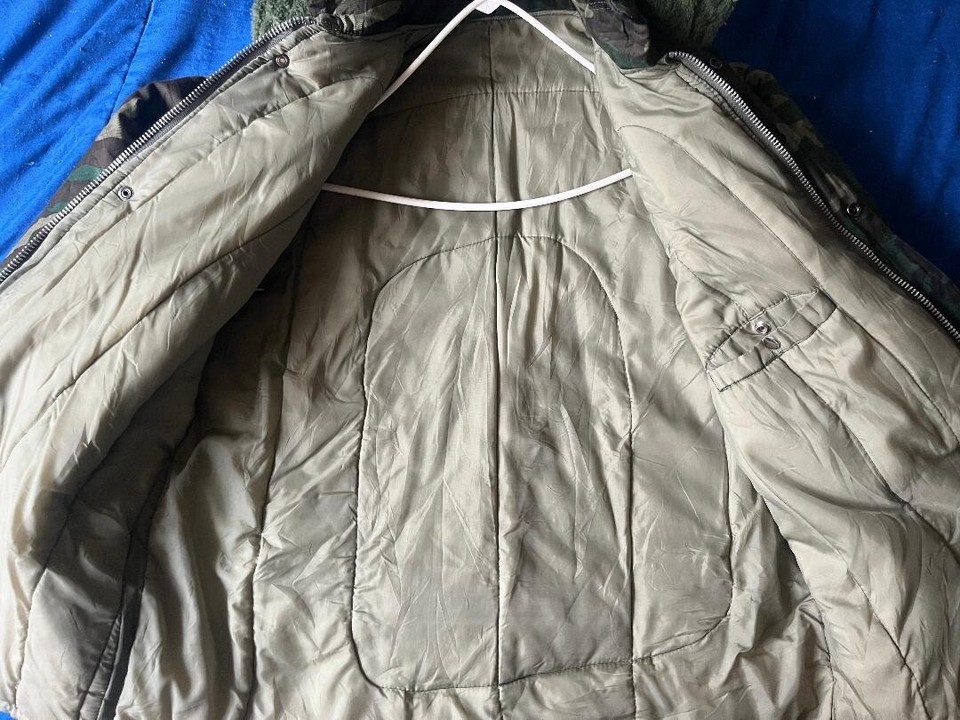 Vintage Laurel French Euro camo hunting shooting jacket suede shoulder ...