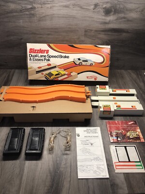Vtg Hot Wheels Sizzlers Dual-Lane Speed Brake & Esses Pak Car Track ...