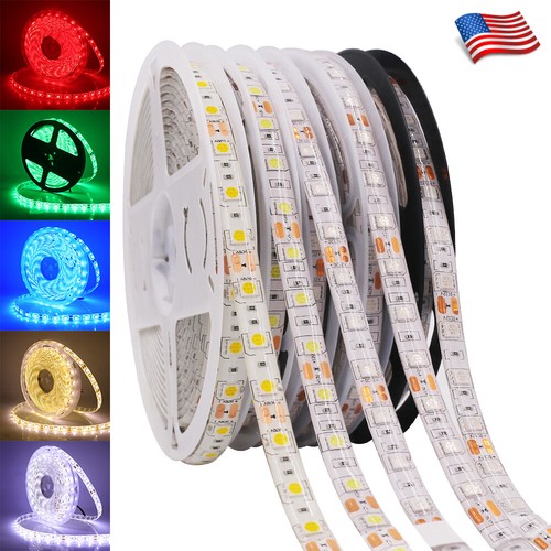 16ft RGB 5050 Super Bright Waterproof 300 LED Strip Light 12V 5M Tape ...