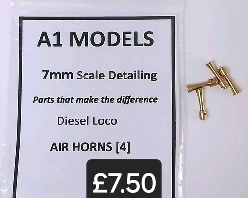 7mm SCALE [0 GAUGE] DIESEL LOCO AIR HORNS - TURNED BRASS PACK OF 4 ...