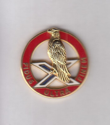 US Army 2nd Air Defense Artillery ADA ~1.25" crest DUI clutchback c/b ...