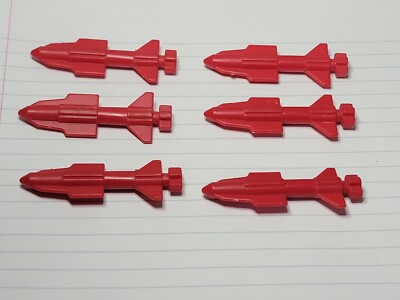 Vintage 1987 GI JOE * SEA RAY * ORIGINAL PART LOT * x6 Red Missiles ...