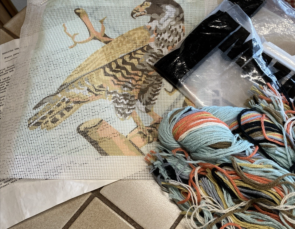 MAZALTOV'S WOOL NEEDLEPOINT KIT AMERICAN PEREGRINE FALCON WORLD ...